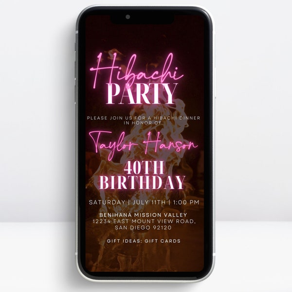 Hibachi Night Invitation - Etsy