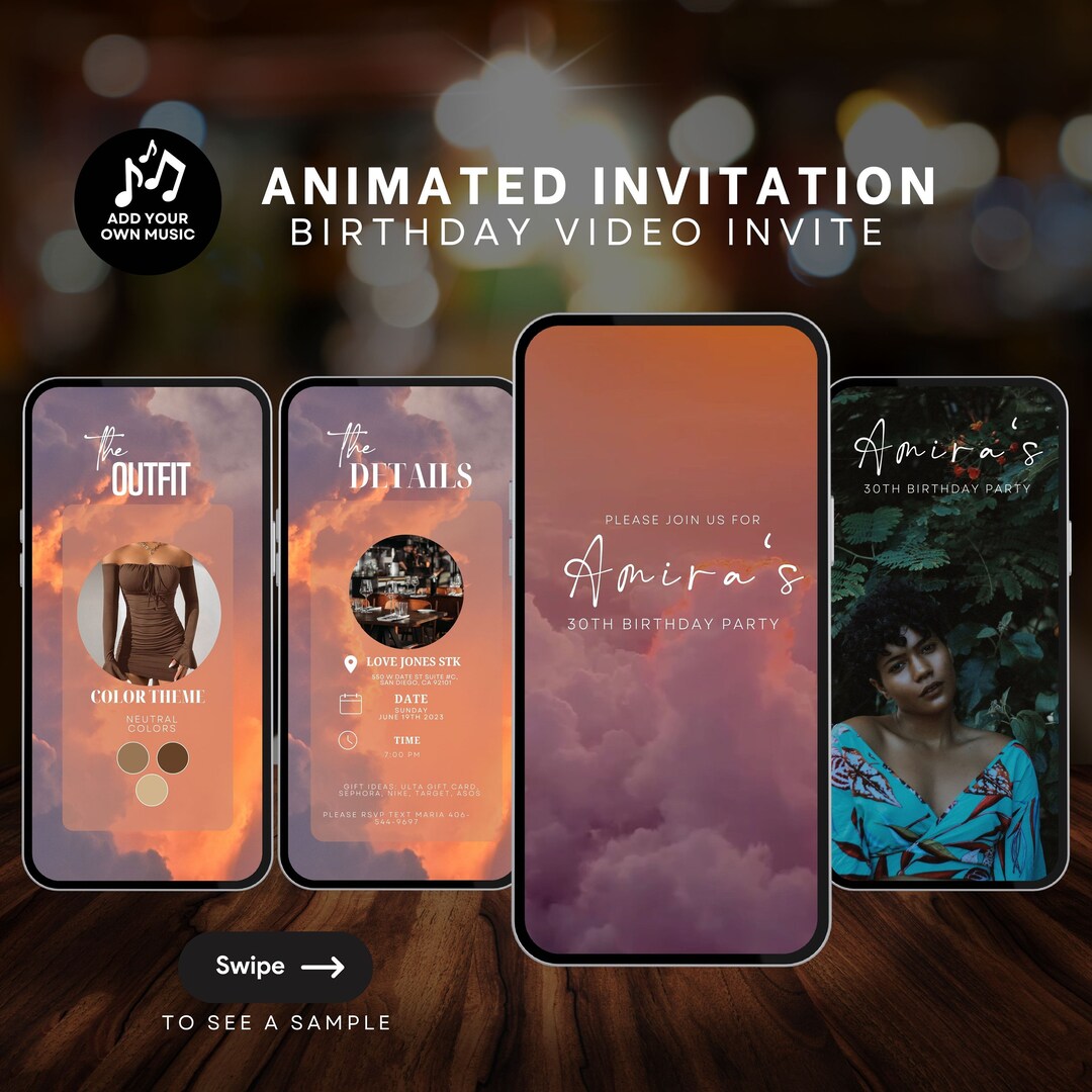 Animated Brunch Invite, Video Flyer, Birthday Brunch Invitation, Brunch ...