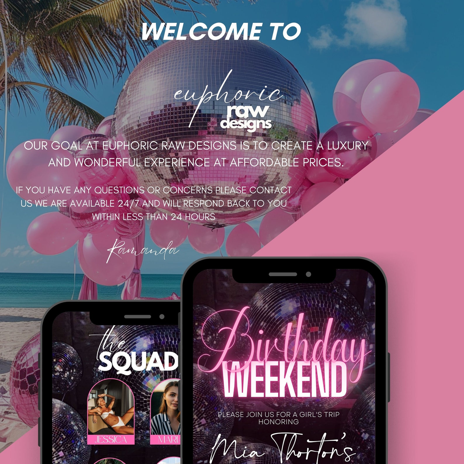 40th Birthday Disco Ball Weekend Itinerary, Girl's Trip Vacation ...