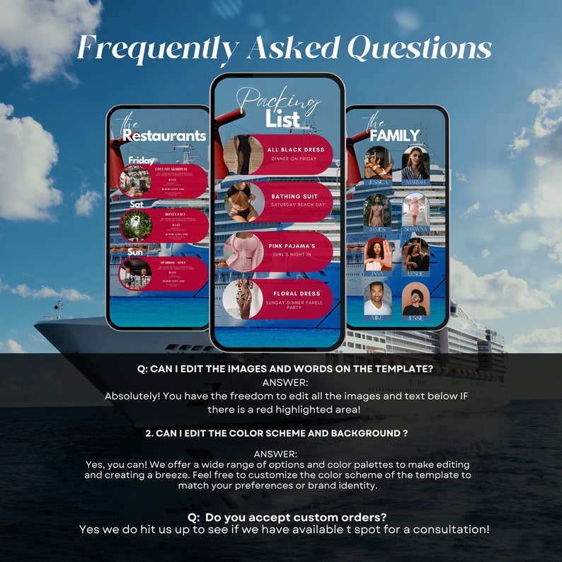 Digital Family Cruise Trip Itinerary Invitation, Cruise Itinerary ...
