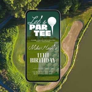 Digital Golf Birthday Invitation, Golfing Birthday Invite, Birthday ...
