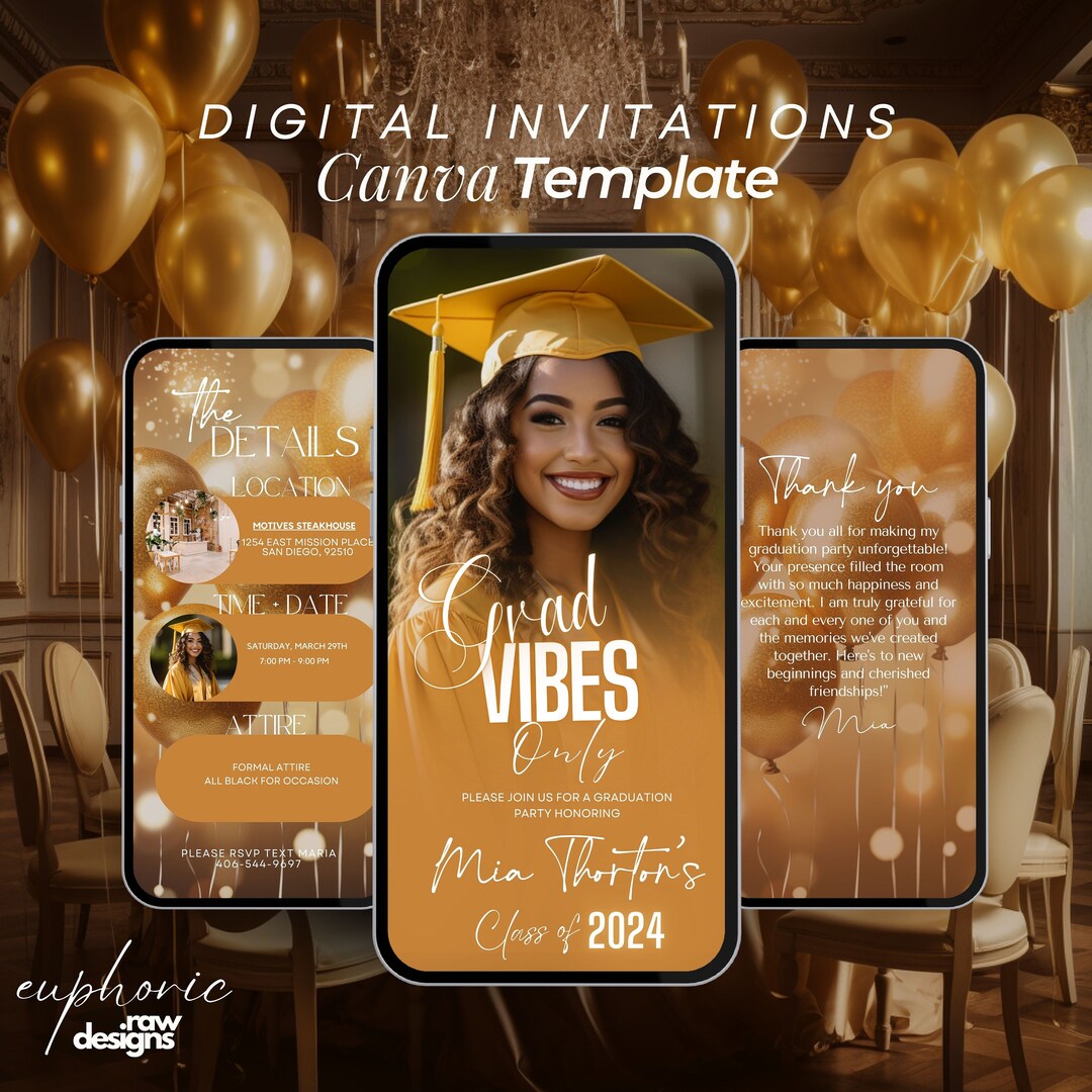 Graduation Party Invitation, Grad Announcement, High School, College ...