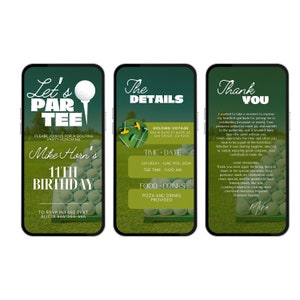 Digital Golf Birthday Invitation, Golfing Birthday Invite, Birthday ...