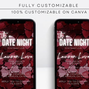 Date Night Invitation Night Out, Couple Date, Dinner Date Invite ...