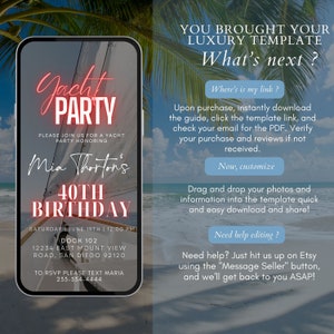 Yacht Party Invitation, Boat Party Invite, Summer Cruise Birthday ...