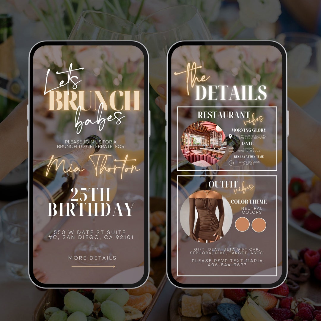 Brunch Flyer Invite, Digital Birthday Brunch Invitation, Brunch ...
