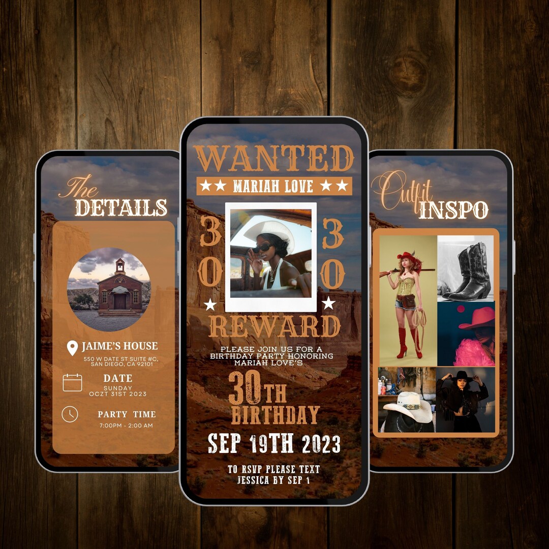 Adult Cowgirl Western Birthday Invite, Country Birthday Invite, Western ...