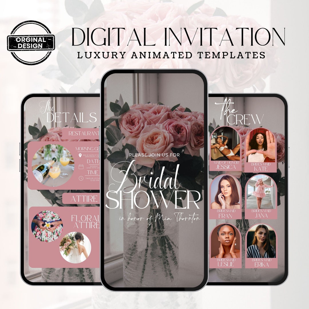 Digital Bridal Shower Invitation,flowers, Fall Bridal Shower Invitation ...