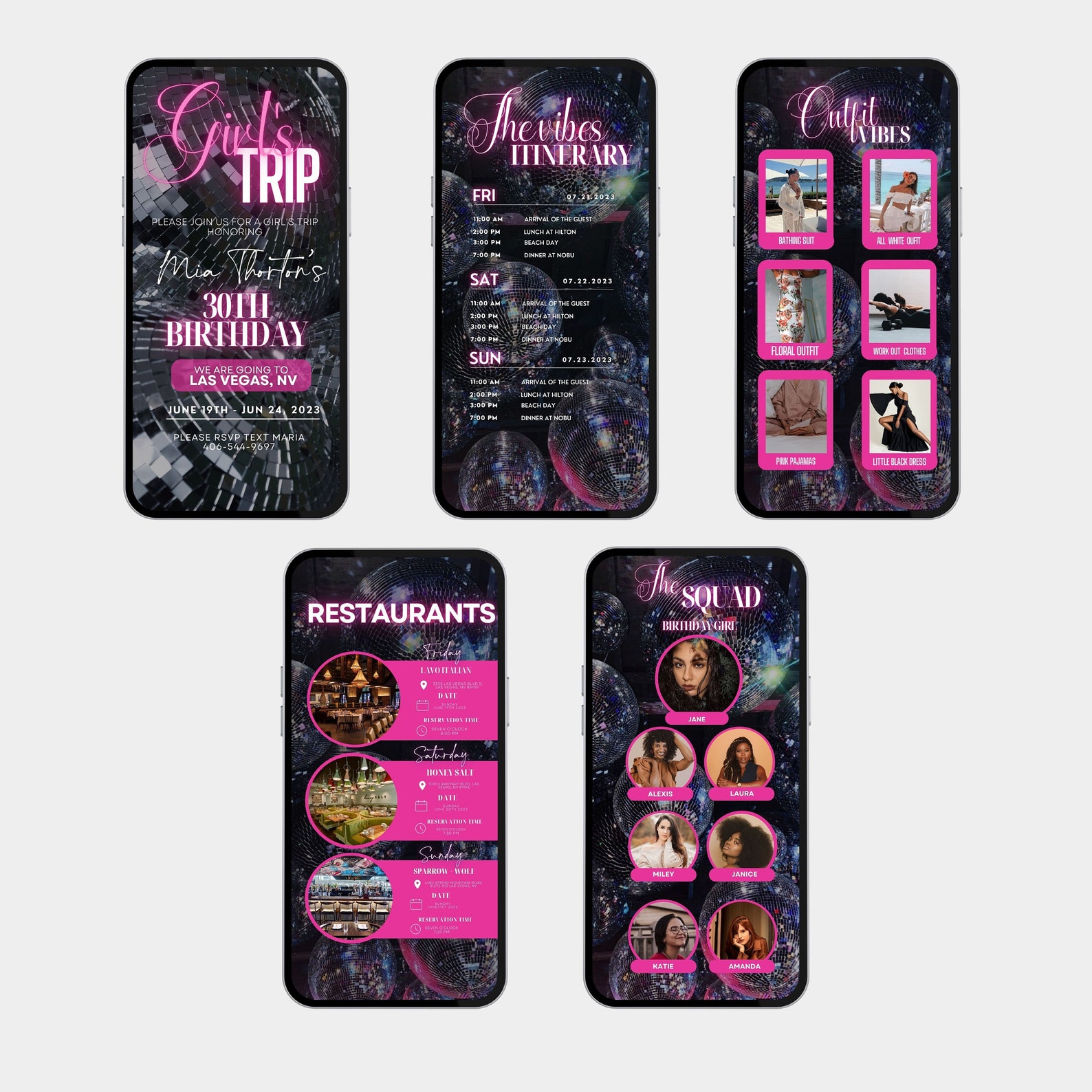 Girls Trip Itinerary, Itinerary Template, Travel Itineray, Birthday ...