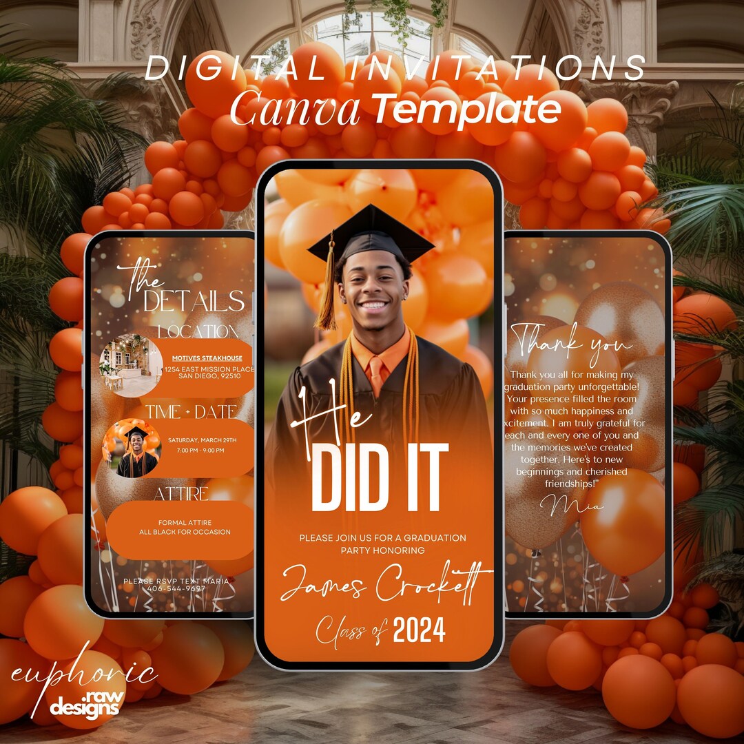 Class of 2024 Graduation Invites, Grad Announcement, High School ...