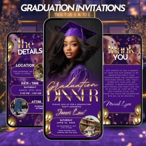 Class of 2025 Graduation Dinner College Send-off Invitation Elegant ...