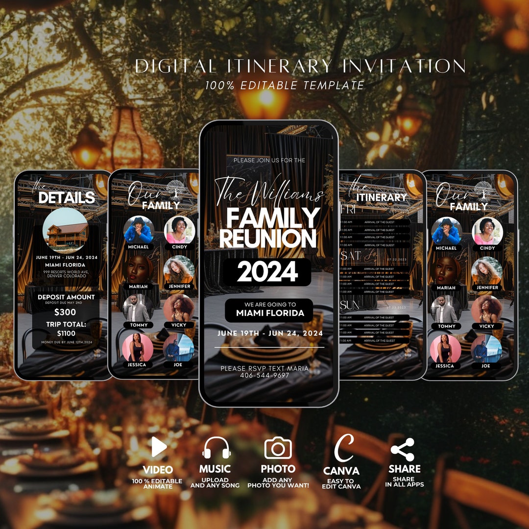 Digital Family Reunion Itinerary, Family Tree, High School Class ...