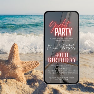 Yacht Party Invitation, Boat Party Invitation, Cruise Itinerary, Yacht ...