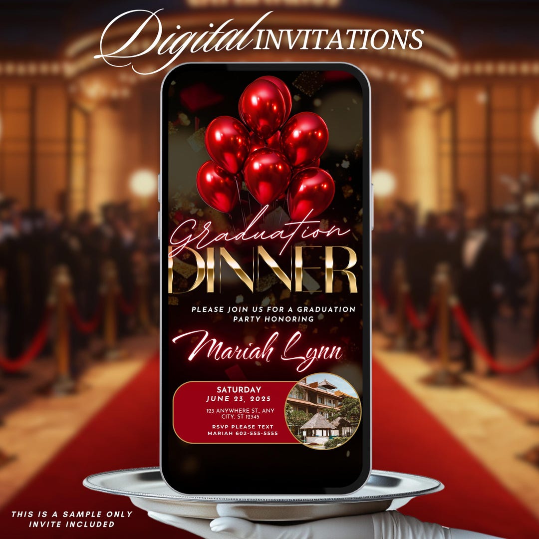 Graduation Dinner Party Invitation, College Send-off Gold Law ...