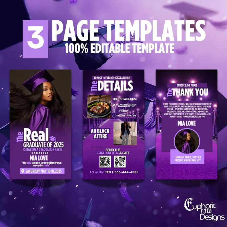 Graduation Party Flyer, Class of 2026 Celebration, Editable Canva ...
