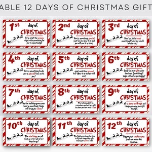 12 Days of Christmas Gift Tags, 12 Days of Christmas, Printable ...