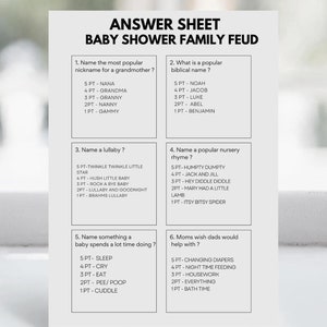 Baby Shower Coed Games, Family Feud Game , Baby Shower Games Trivia ...