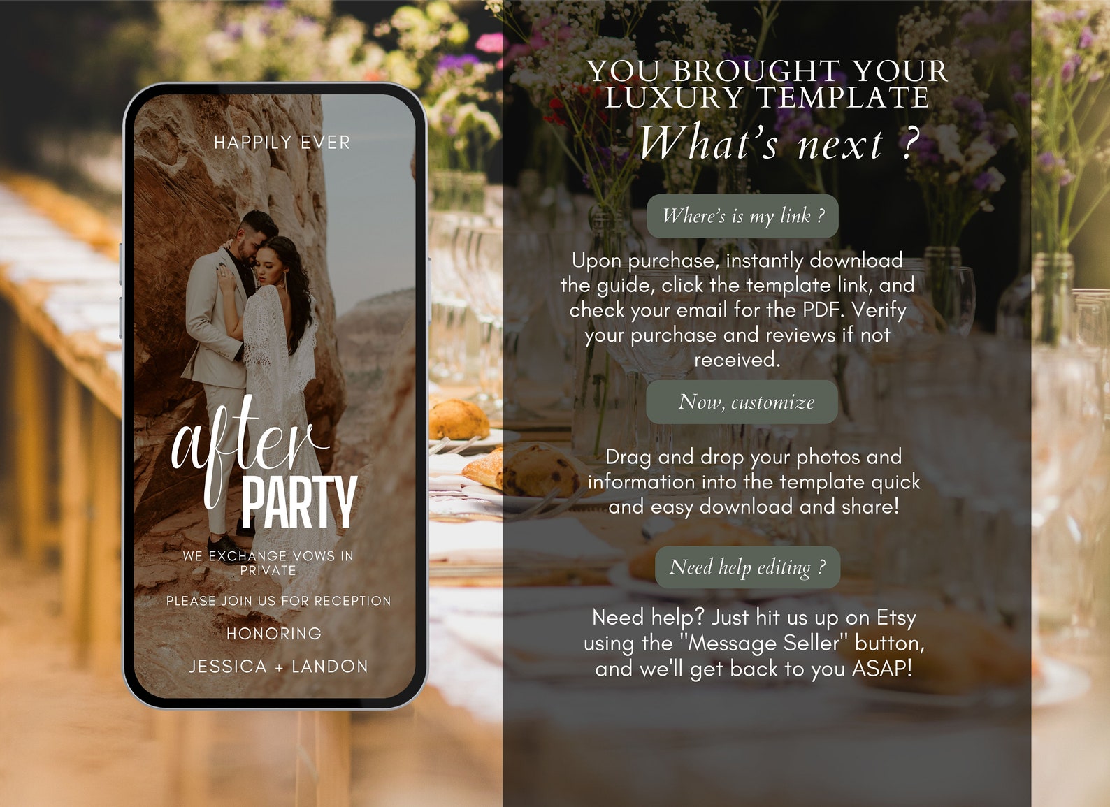 Wedding After Party Electronic Invite With Photo, Happily Ever After ...