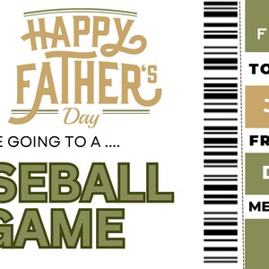 Father's Day Gift Voucher, Baseball Game Surprise Ticket, Sports ...