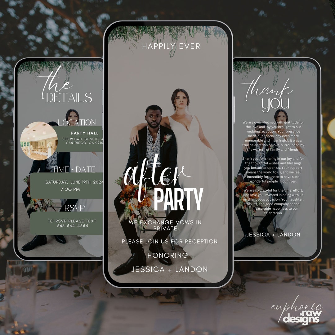 Wedding After Party Electronic Invite With Photo, Happily Ever After ...