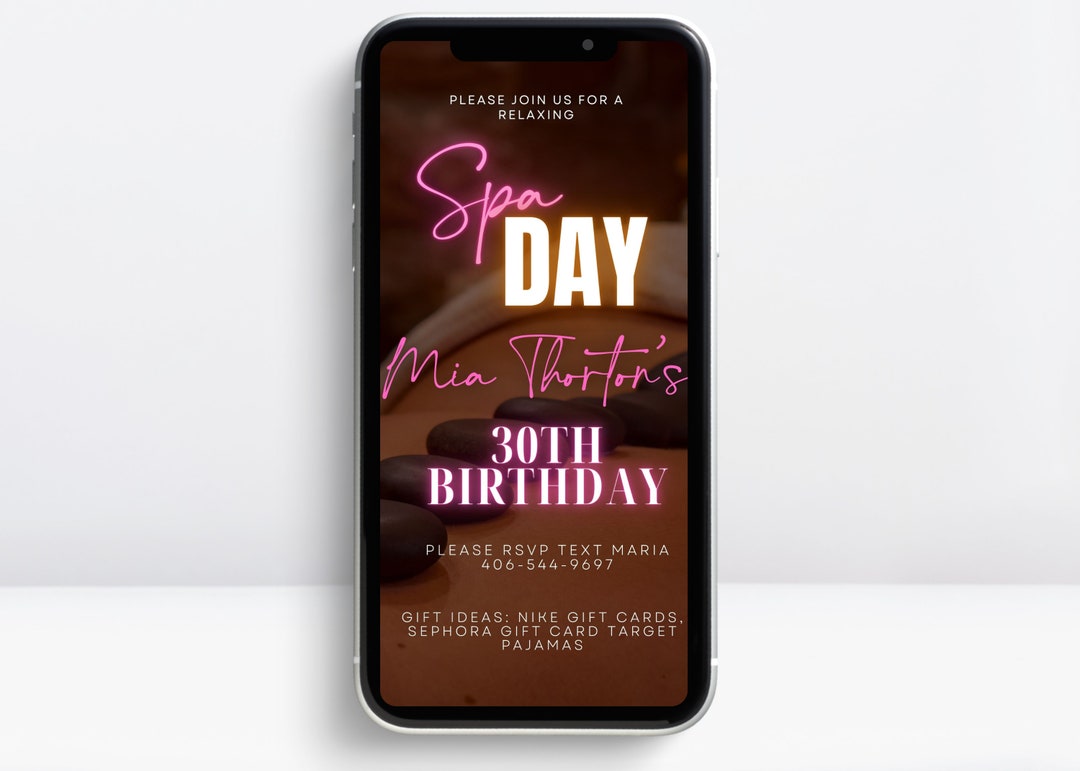 Spa Day Birthday Invitation: Massage Party, Relax Theme (digital) - Etsy