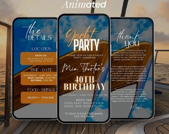 Yacht Party Invitation, Boat Party Invitation, Cruise Itinerary, Yacht ...