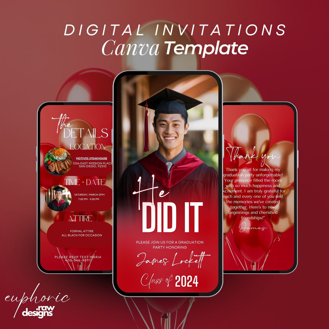 Class of 2025 Graduation Invites, Grad Announcement, High School ...