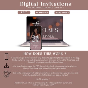 Digital 21st Birthday Dinner Invitation, Birthday Dinner, Digital ...