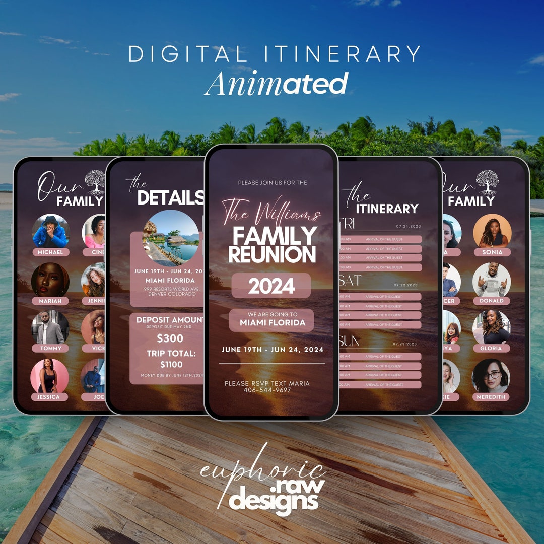 Digital Family Reunion Itinerary, Family Tree, High School Class ...