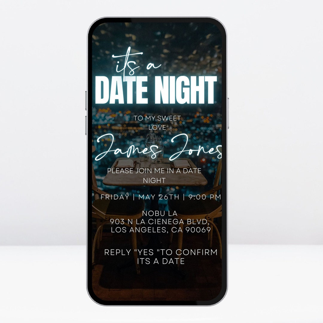 Date Night Invitation Night Out, Couple Date, Dinner Date Invite ...