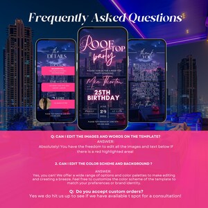 Digital Rooftop Birthday Party Invitation, Birthday Dinner, Brunch ...