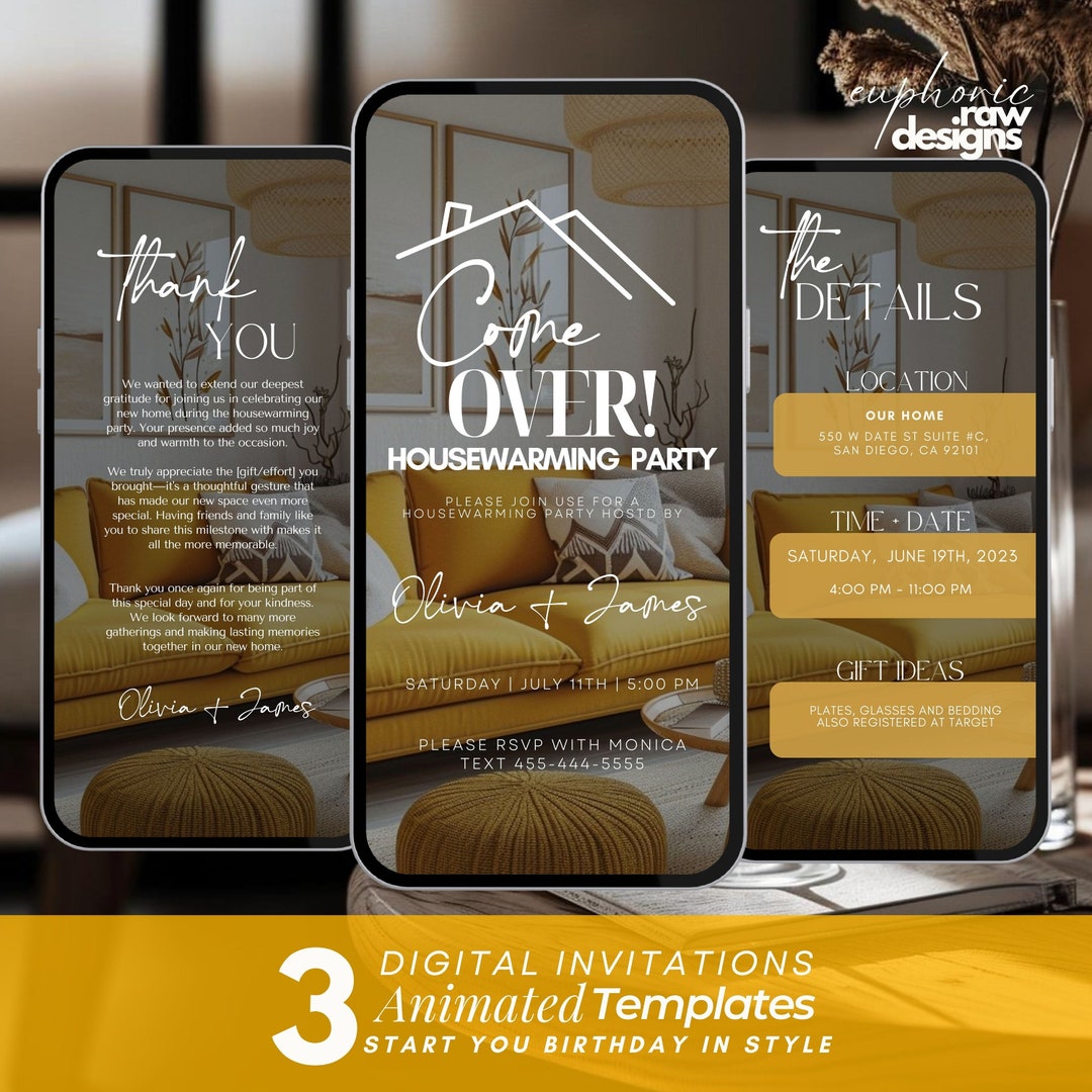 Digital House Warming Invitation, New Home Invite, Housewarming Invite ...