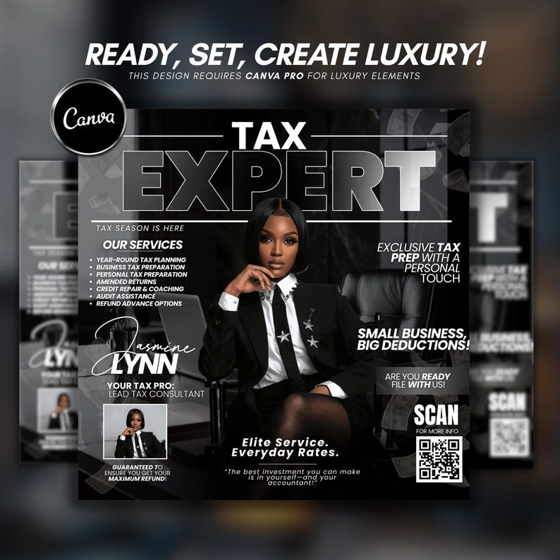 Tax Prep Instagram Template, Modern Tax Flyer, Editable Tax Preparation ...