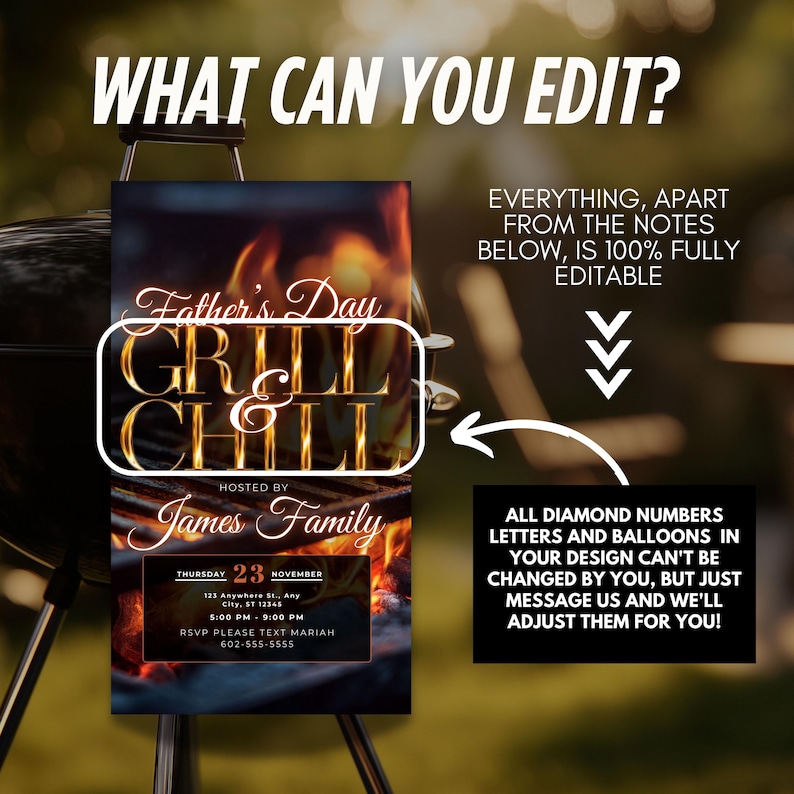 Father’s Day BBQ Invitation, Grill & Chill Cookout Evite, Backyard BBQ ...