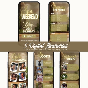 Spa Girls Weekend Itinerary Invitation, Digital Retreat Getaway, Spa ...
