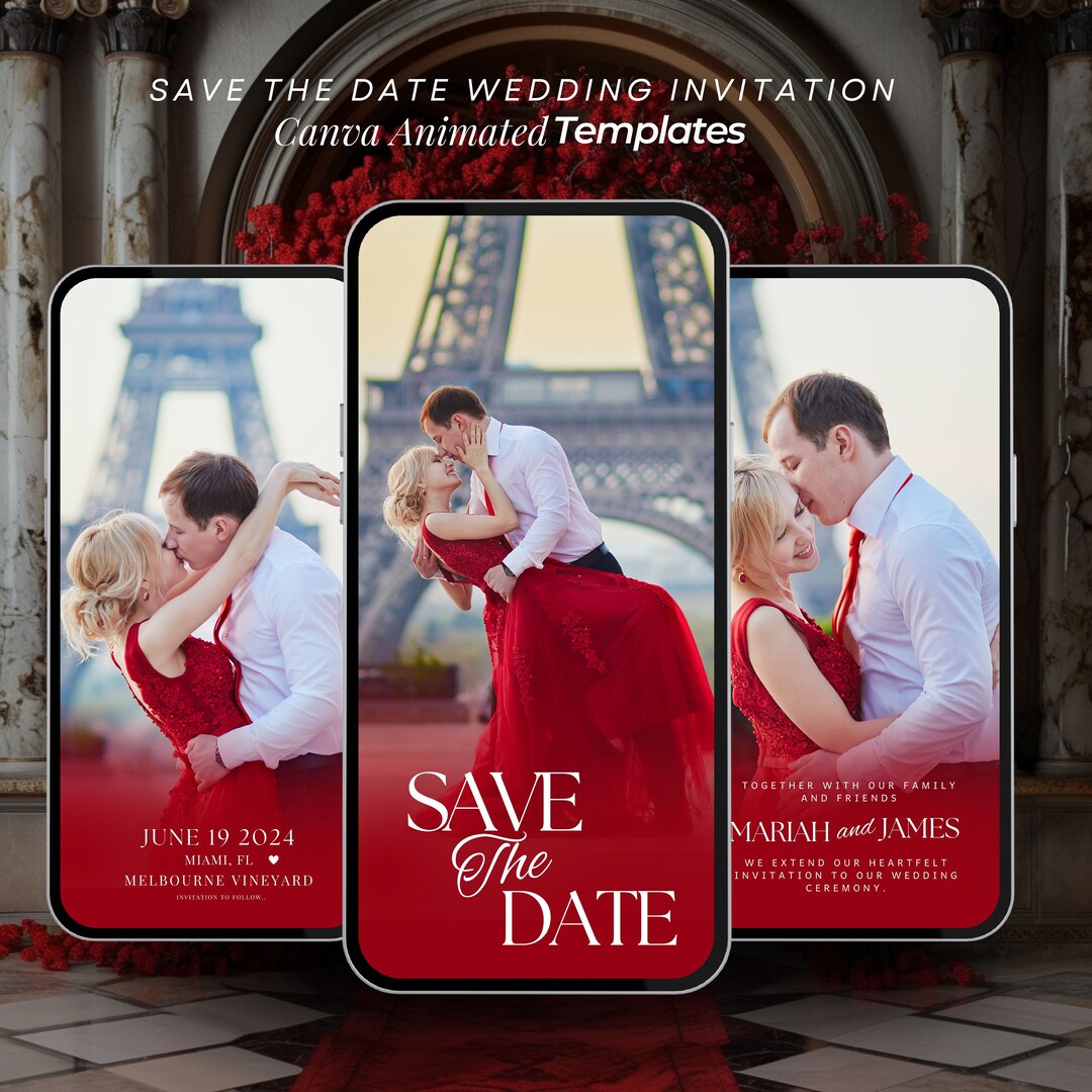 Save the Date Digital Invitation, Marriage Announcement Wedding ...