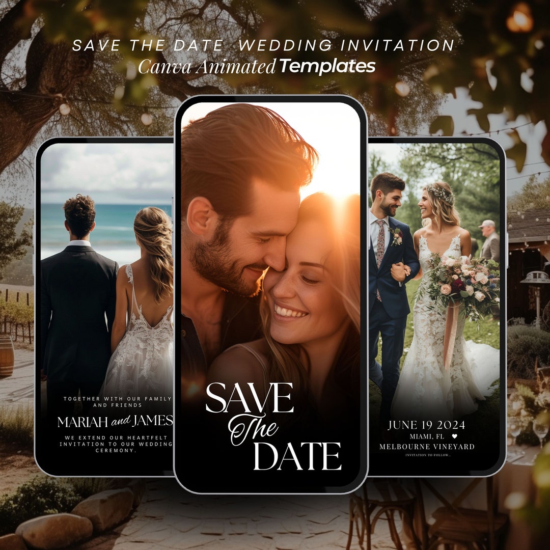 Save the Date Digital Invitation, Animated Wedding Announcement ...