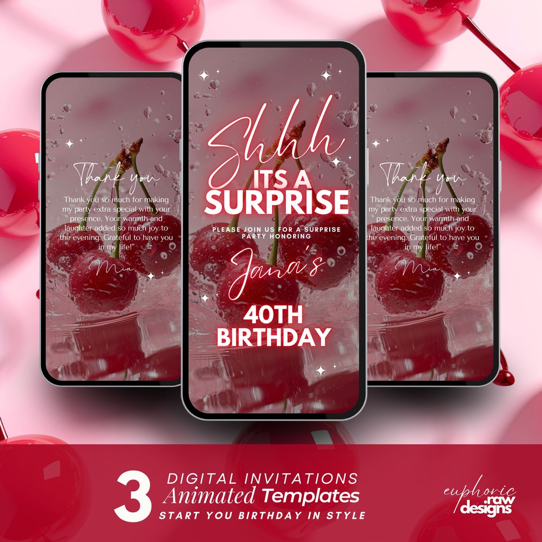 Surprise Party Birthday Invitation, Digital Shhh Its a Surprise ...