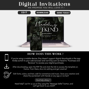 Digital Destination Wedding Invitation Itinerary, Travel Wedding ...