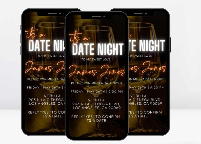 Date Night Invitation Night Out, Couple Date, Dinner Date Invite ...