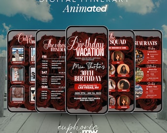 Birthday Weekend, Itinerary Template,travel Itineray, Birthday Weekend ...