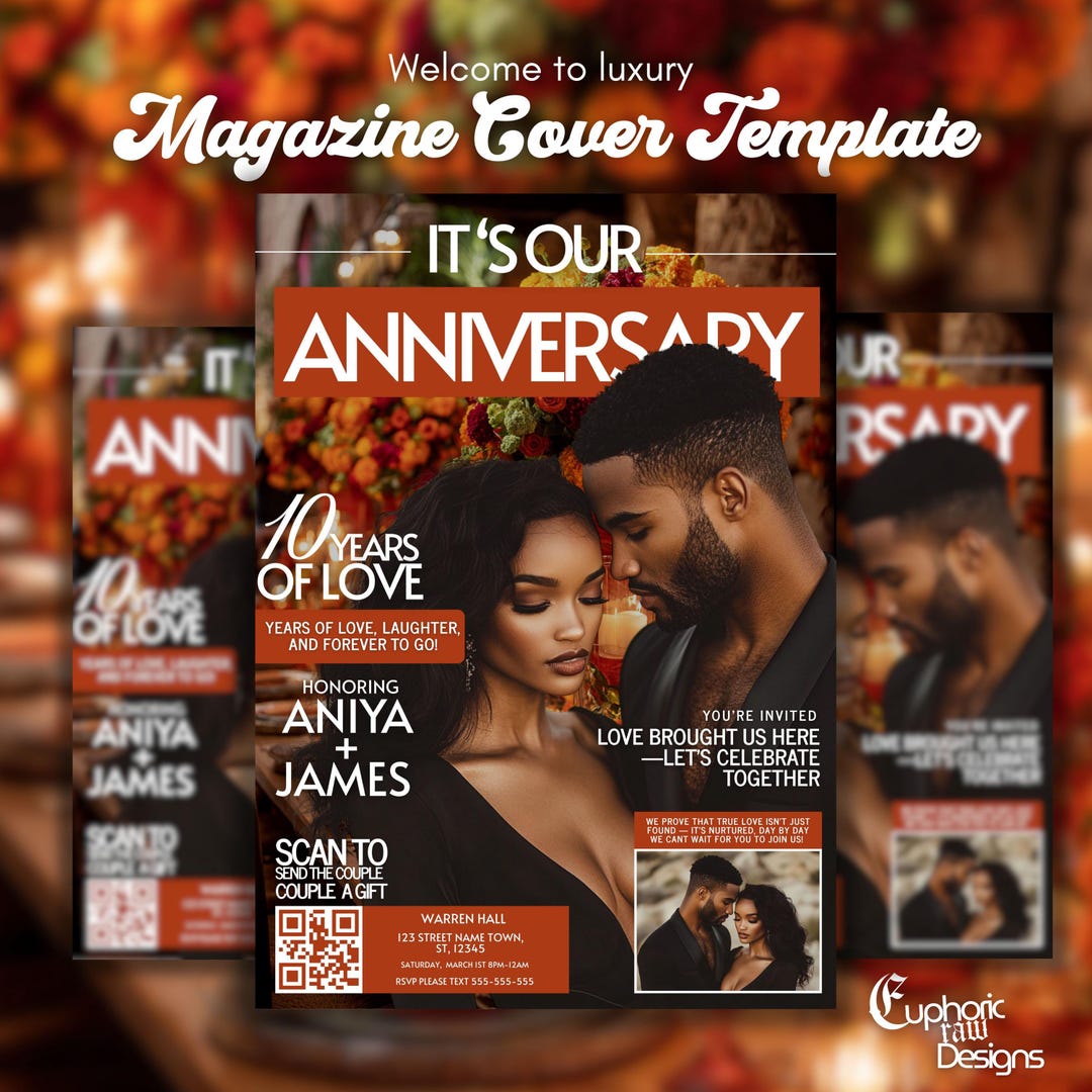 Anniversary Magazine Cover Save the Date, Vow Renewal Invitation, We ...