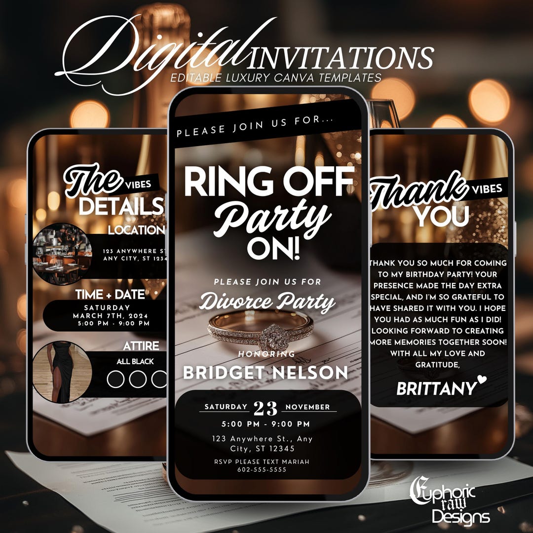 Digital Divorce Party Invitation, Break up Separation DIY Template ...