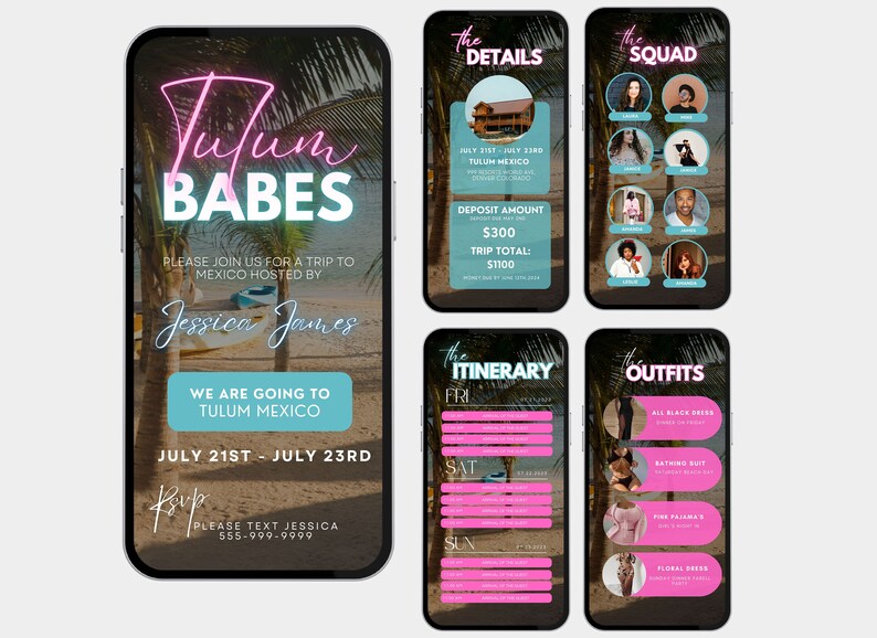 Digital Tulum Birthday Weekend Itinerary, Tropical Vacation Planner ...