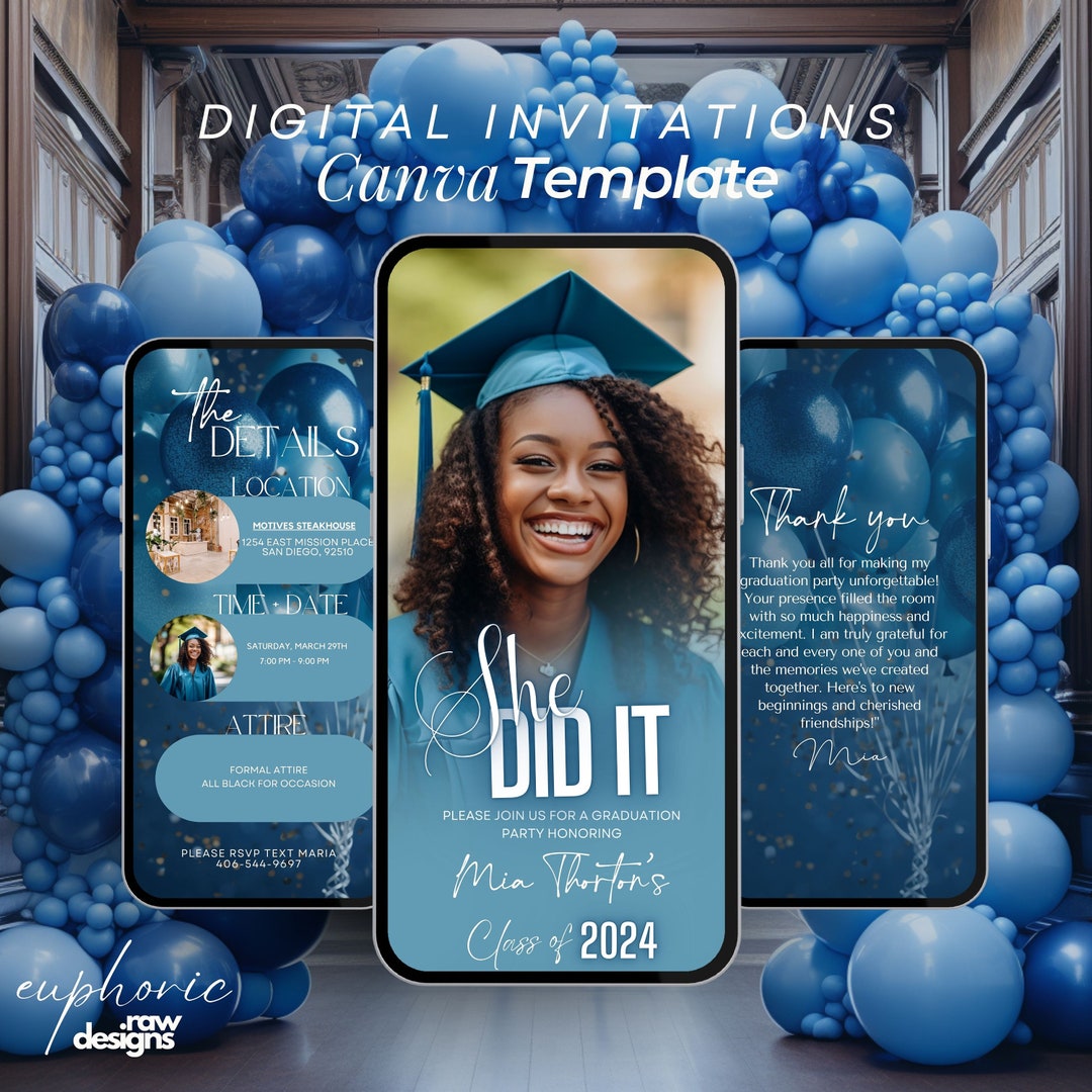 Graduation Party Invitation, Grad Announcement, High School, College ...