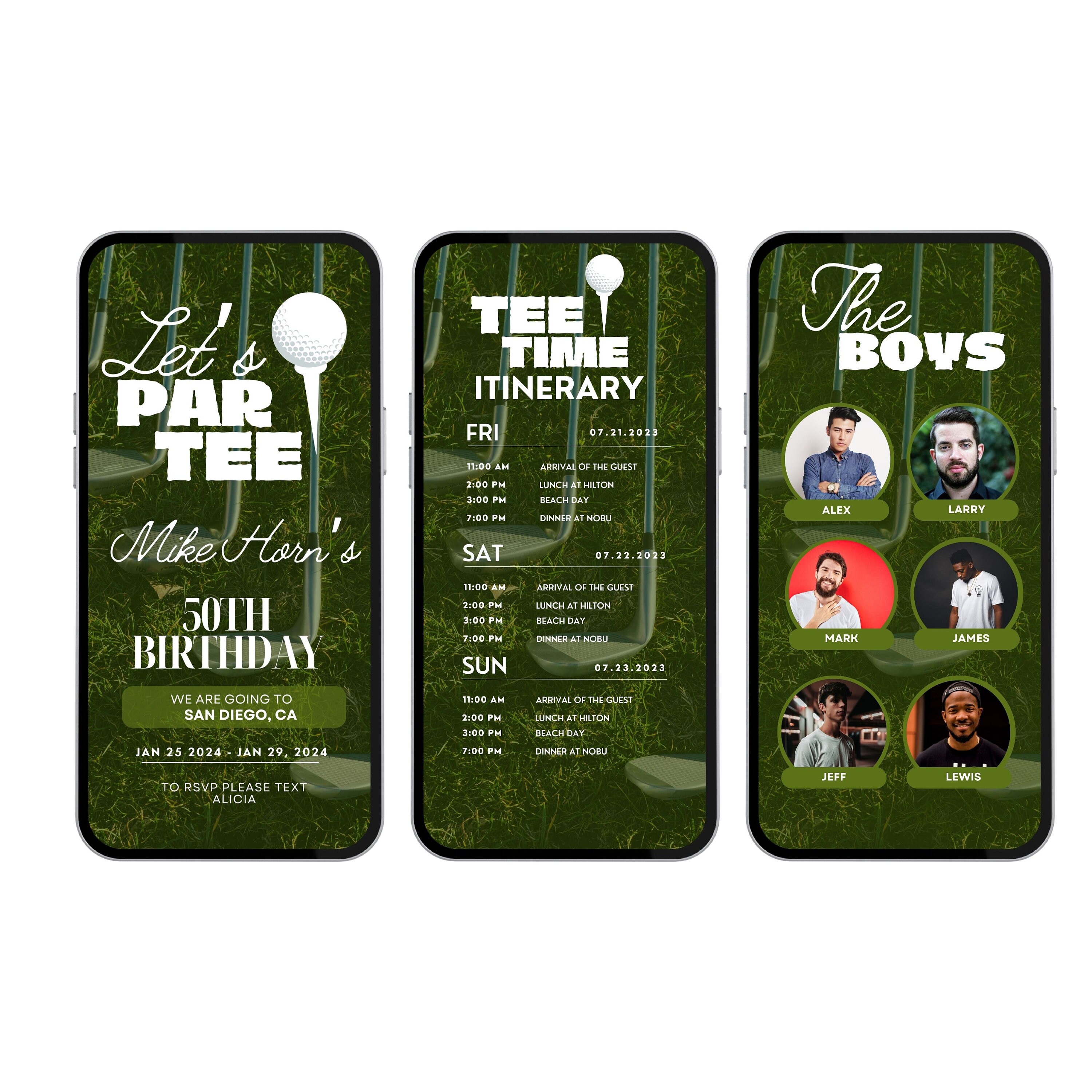 Golf Trip Planner Template - Editable Golf Itinerary, Golf Weekend ...