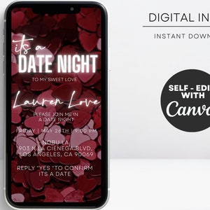 Date Night Invitation Night Out, Couple Date, Dinner Date Invite ...