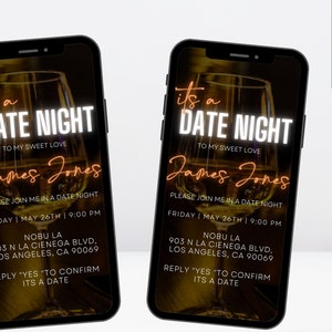 Date Night Invitation Night Out, Couple Date, Dinner Date Invite ...