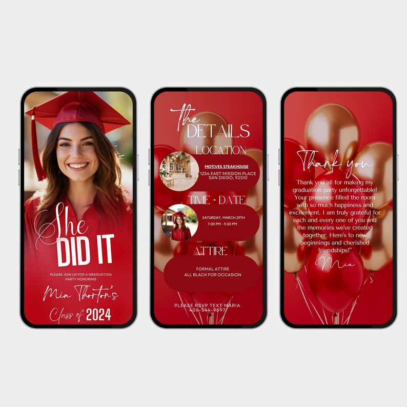 Graduation Party Invitation, Grad Announcement, High School, College ...