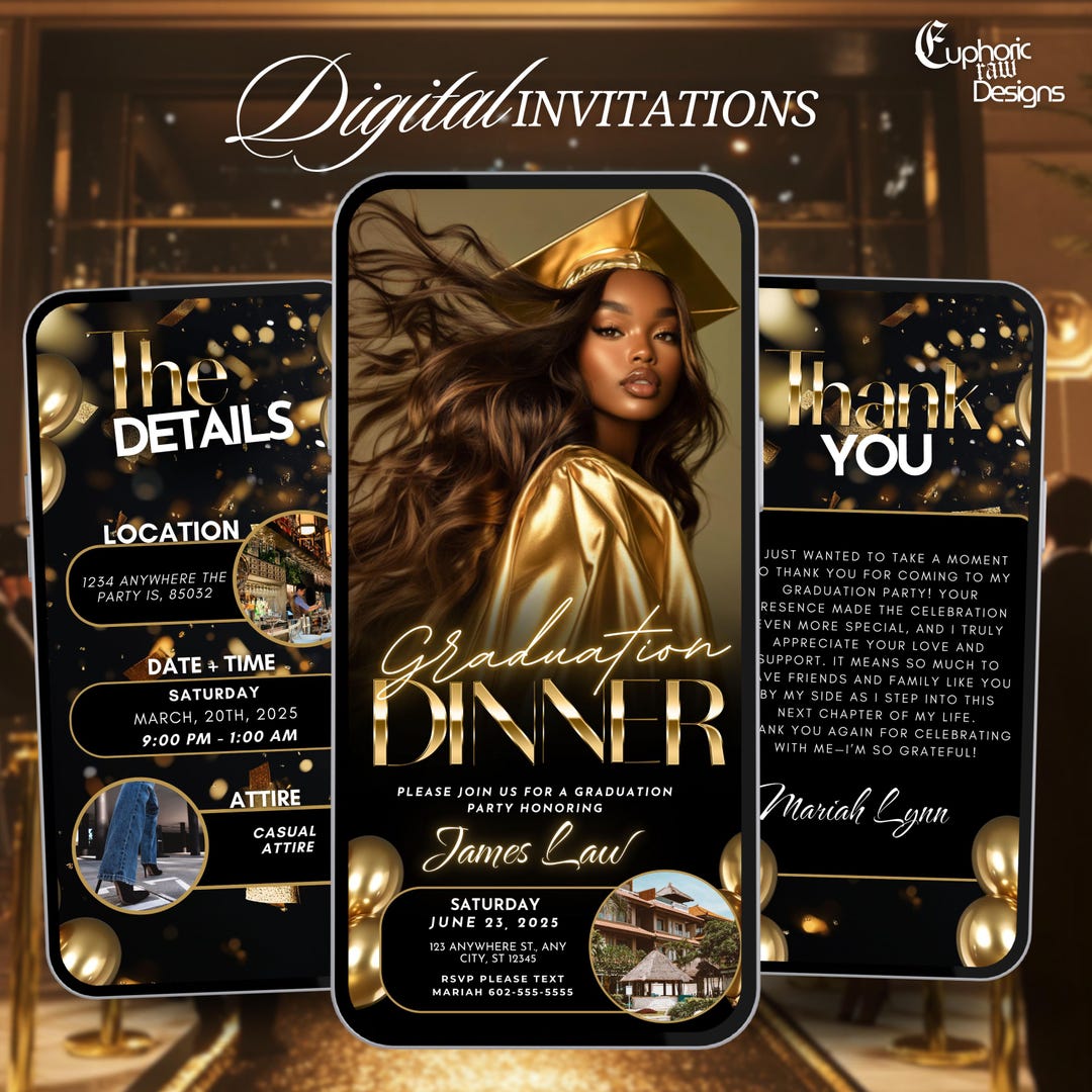 Class of 2025 Graduation Dinner Party Invitation, College Send-off Law ...